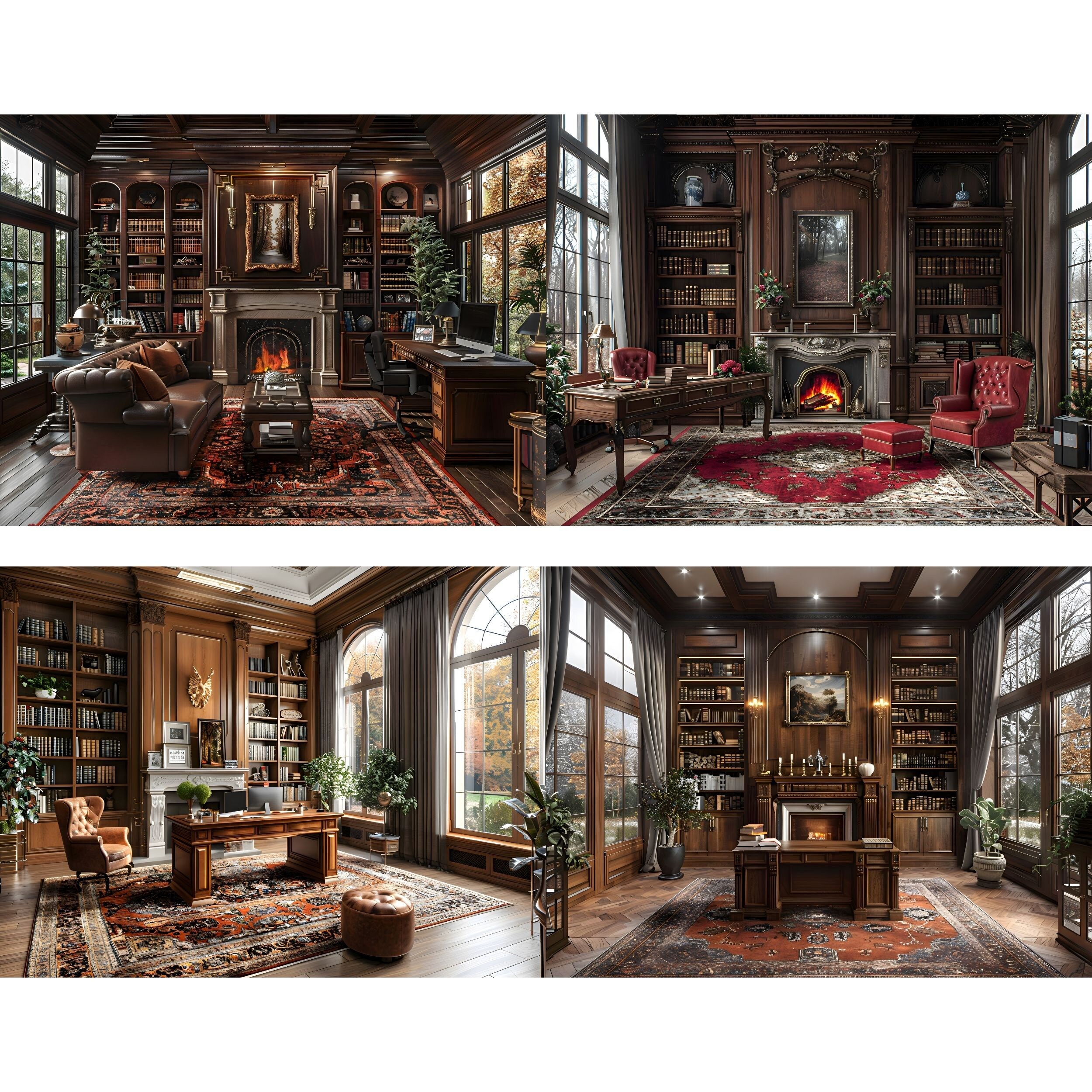 Classic Luxury Home Office Digital Backdrops,executive Professional ...
