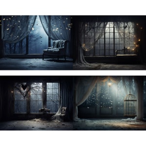 Dark Horror Room Digital Backdrops, Halloween Composite Portrait ...