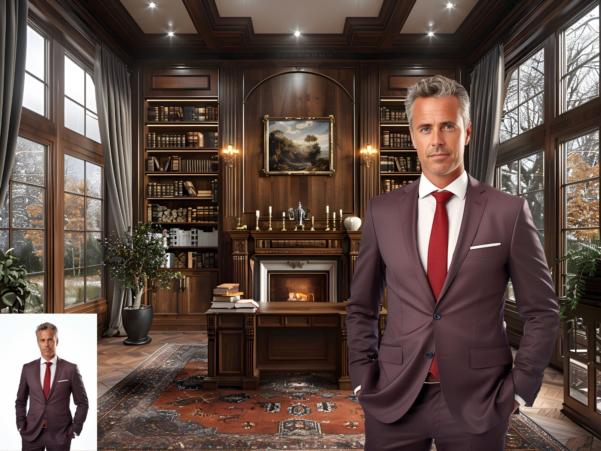 Classic Luxury Home Office Digital Backdrops,executive Professional ...