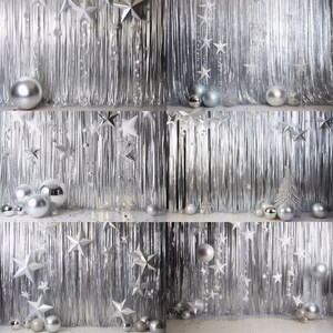 Silver Star Party Digital Backdrops, Bachelorette Prom Background ...