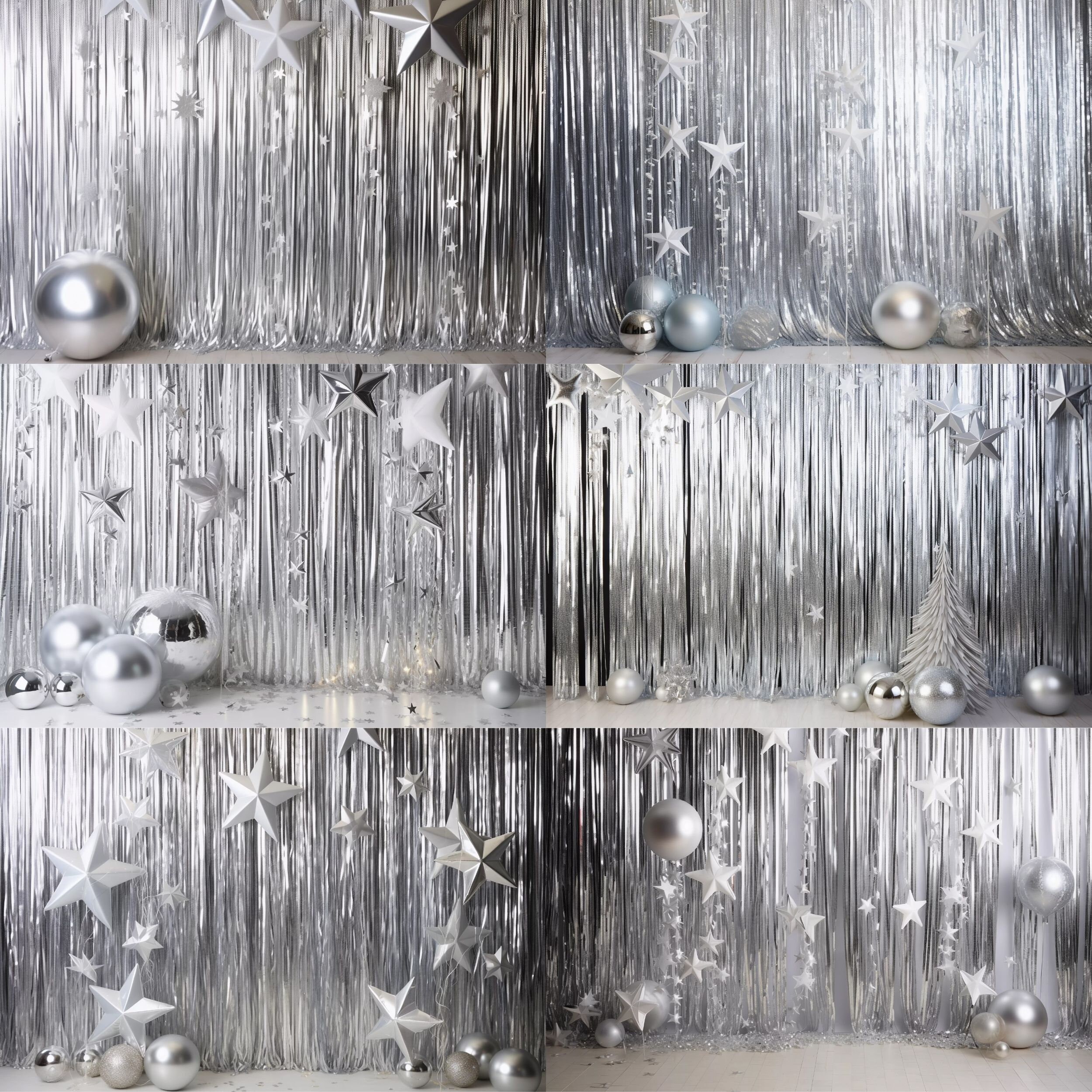 Silver Star Party Digital Backdrops, Bachelorette Prom Background ...