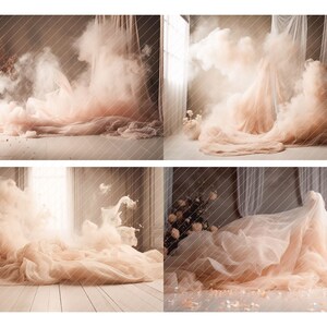 10 Beige Flowy Fabric Digital Backdrops, Maternity Backdrop Overlays ...