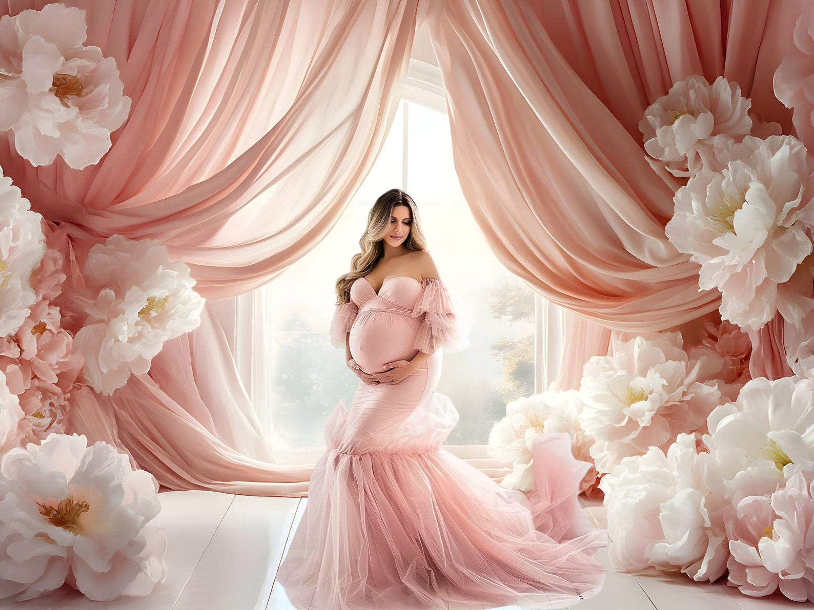Elegance Flower Room Digital Backdrops, Maternity Background, Studio ...