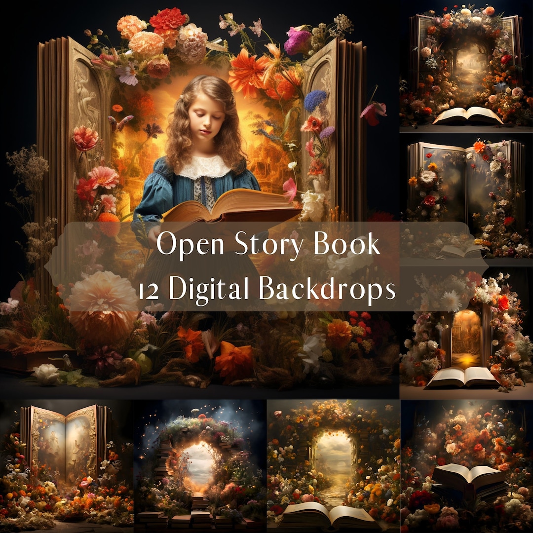 Magical Open Story Book Digital Backgrounds Create Enchanted Composite ...