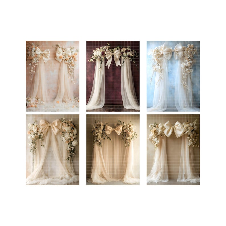 Fine Art Bow Floral Studio Digital Backdrops, Maternity Background ...