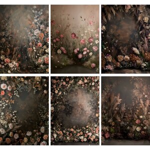 Earthy Boho Elegance Digital Backdrops, Tan Flower Walls, Fine Art ...