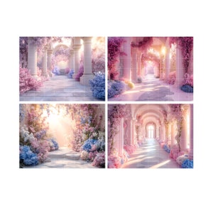 Pink Flower Pavilion Garden Backdrops for Composite Photography ...