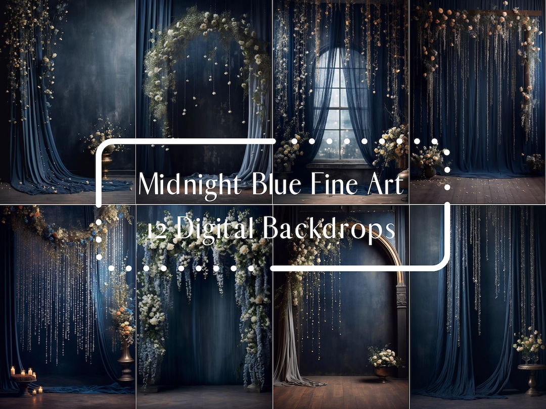 12 Midnight Blue Fine Art Digital Backdrops ,maternity Portrait Digital ...