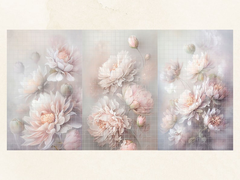 12 Soft Neutral Floral Fine Art Digital Backdrops Photoshop - Etsy