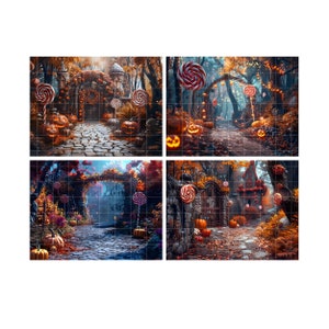 Halloween Candyland Digital Backdrops, Kids Composite Digital ...