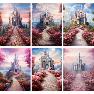 Princess Castle Pathway Digital Backdrops for Portrait Composite ...