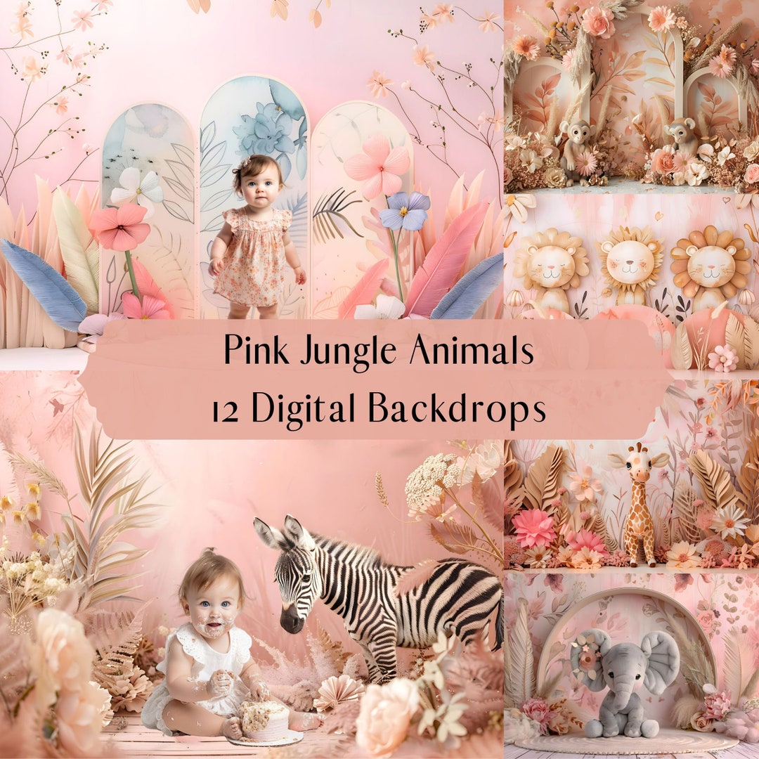 Jungle Safari Digital Backdrops, Child Photography Studio Backdrops ...