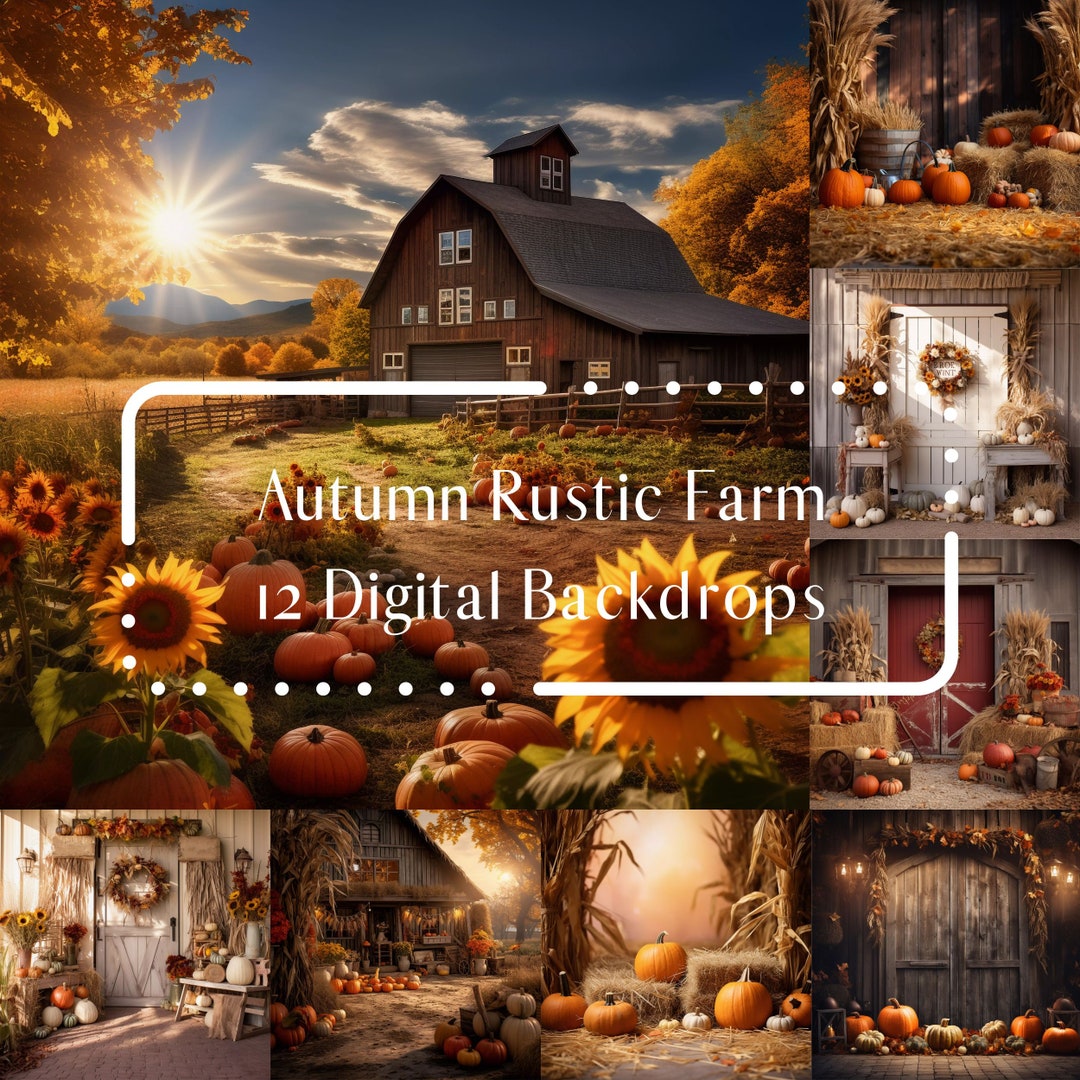 Autumn Rustic Farm Barn Digital Backdrops, Maternity Family Wedding ...