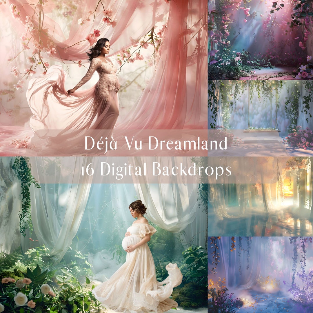 Déjà Vu Dreamland Digital Backdrop, Romantic Fantasy Lighting, Photoshop Overlays, Maternity ...