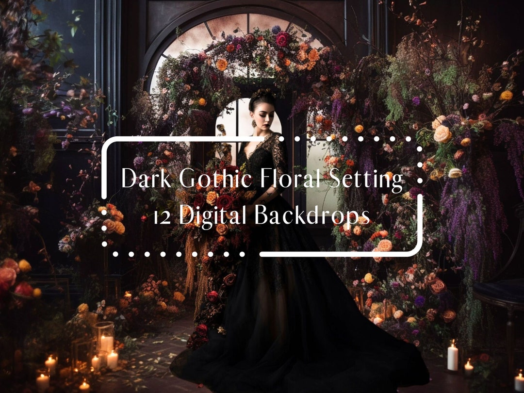 Digital Backdrops Dark Gothic Floral Setting, Maternity Portrait ...