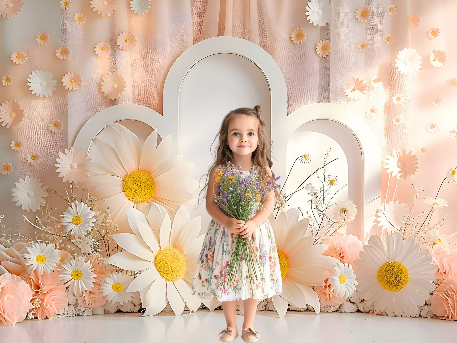 Daisy Flower Panels Digital Backdrops, Child Photography Studio ...