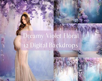 12 Dreamy Neutral Floral Fine Art Digital Backdrops, Photoshop Texture ...