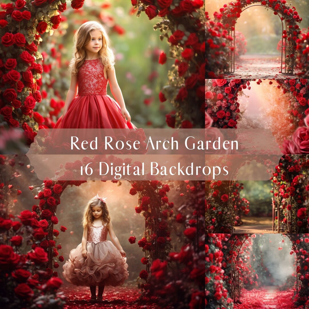 Enchanting Rose Arch Garden Digital Backdrops With Dreamy Natural ...
