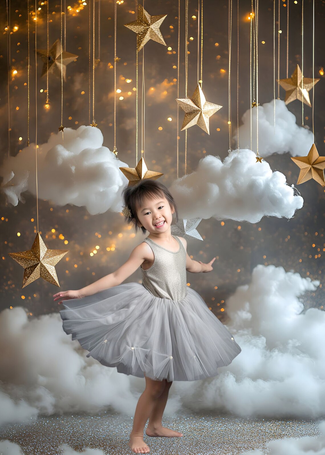 Cloud and Hanging Stars Digital Backdrops, Composite Backdrops Holiday ...