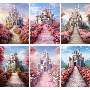 Princess Castle Pathway Digital Backdrops for Portrait Composite ...