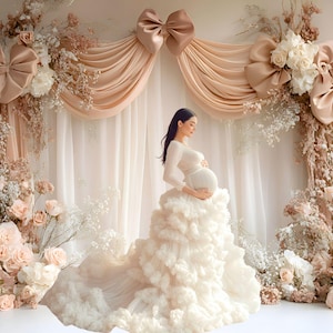 Bow Floral Studio Digital Backdrops, Maternity Background, Portrait ...