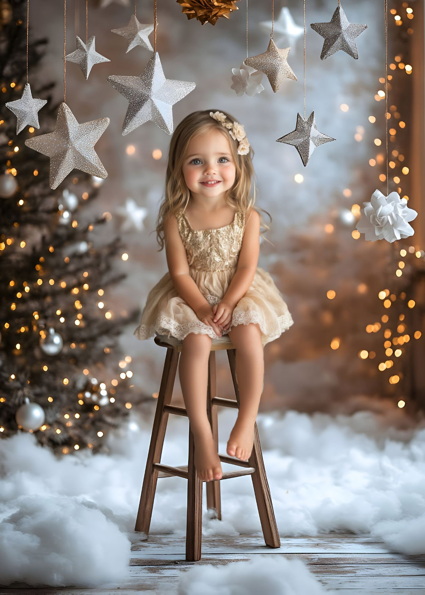 Cloud and Hanging Stars Digital Backdrops, Composite Backdrops Holiday ...