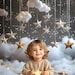 Cloud and Hanging Stars Digital Backdrops, Composite Backdrops Holiday ...
