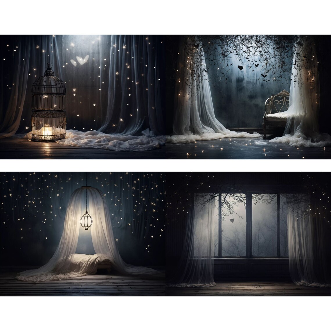 Dark Horror Room Digital Backdrops, Halloween Composite Portrait ...