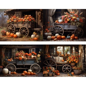 Fall Harvest Thanksgiving Digital Backdrops, Composite Digital Background, Studio Backdrop ...