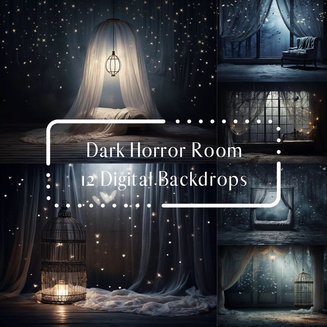 Dark Horror Room Digital Backdrops, Halloween Composite Portrait ...