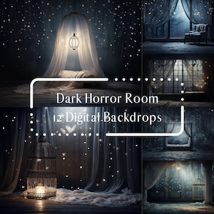 Dark Horror Room Digital Backdrops, Halloween Composite Portrait ...