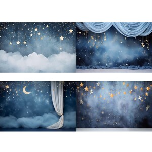 12 Dreamy Night Sky Digital Backdrops, Studio Backdrops Cake Smash ...
