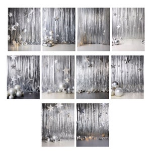 Silver Star Party Digital Backdrops, Bachelorette Prom Background ...