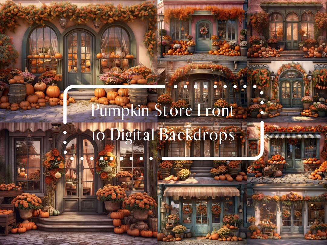 Pumpkin Store Front Digital Backdrops, Composite Digital Background ...