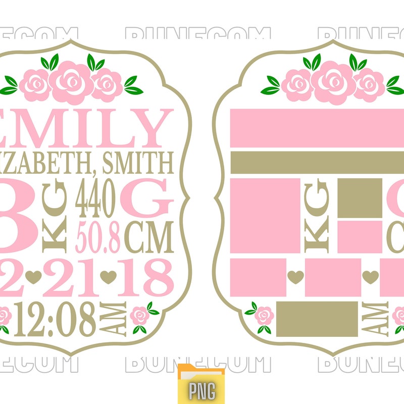 Birth Stats Svg - Etsy