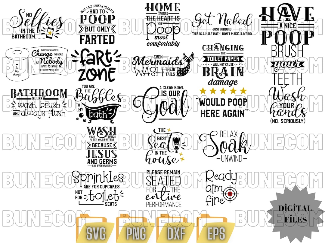 Bathroom SVG Bundle, Bathroom Quote, Restroom Svg, Potty Dance Svg ...