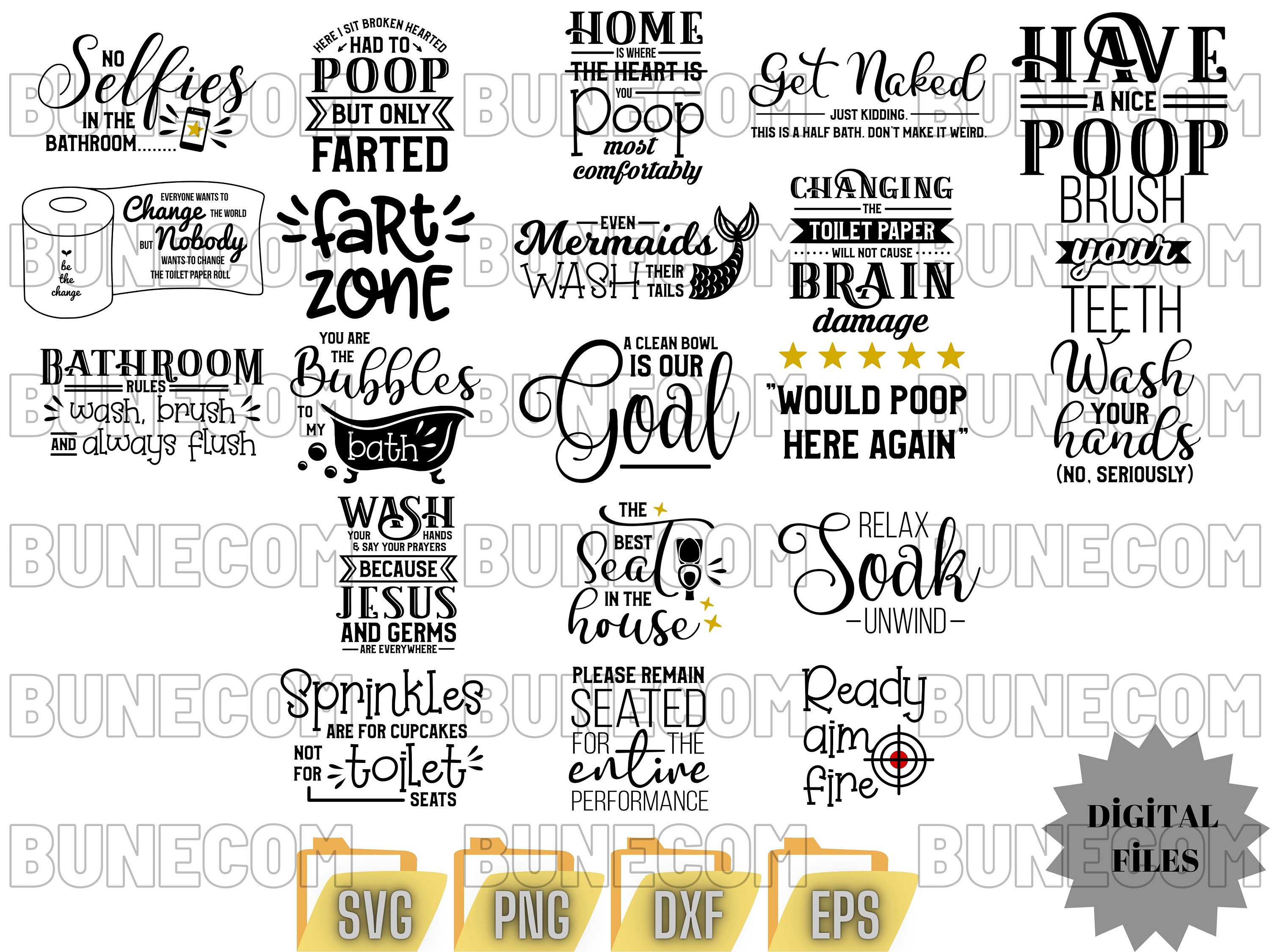 Bathroom SVG Bundle, Bathroom Quote, Restroom Svg, Potty Dance Svg ...