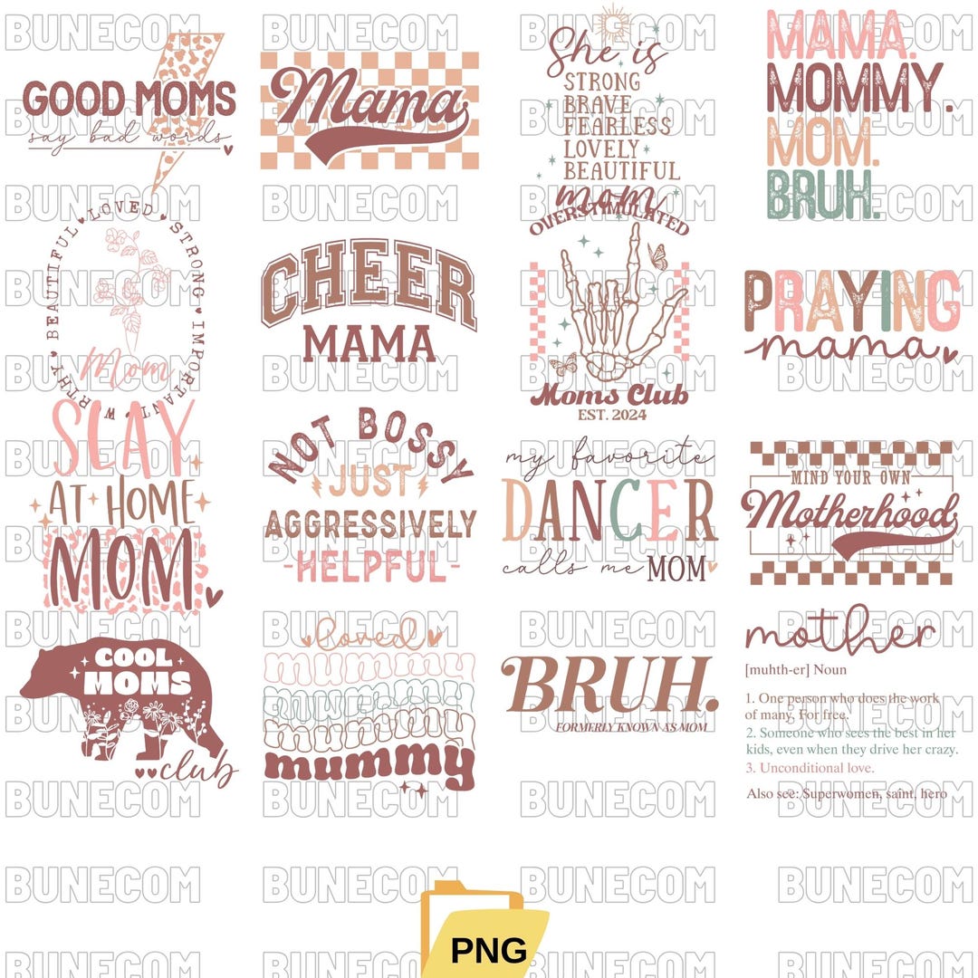 Trendy Mom PNG Designs, Digital Download Files, Inspirational Quotes ...