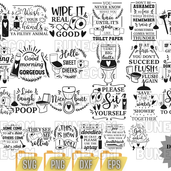 Farmhouse Bathroom Signs - Etsy