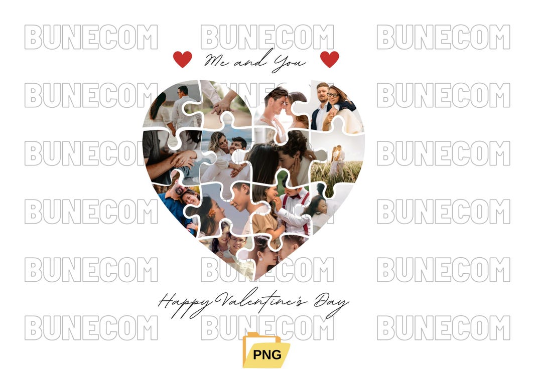 Custom Heart-shaped Photo Collage | Personalized Puzzle Art | Romantic ...