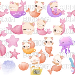 Cat Kitten Unicorn Mermaid Cupcake Topper | Sweet, Adorable Watercolor ...