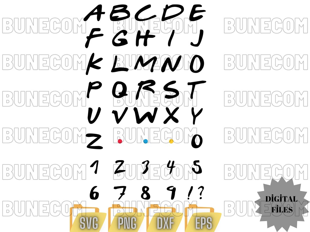 Friendship Font SVG, Font Svg Png, Alphabet Letter, Number, Dots ...