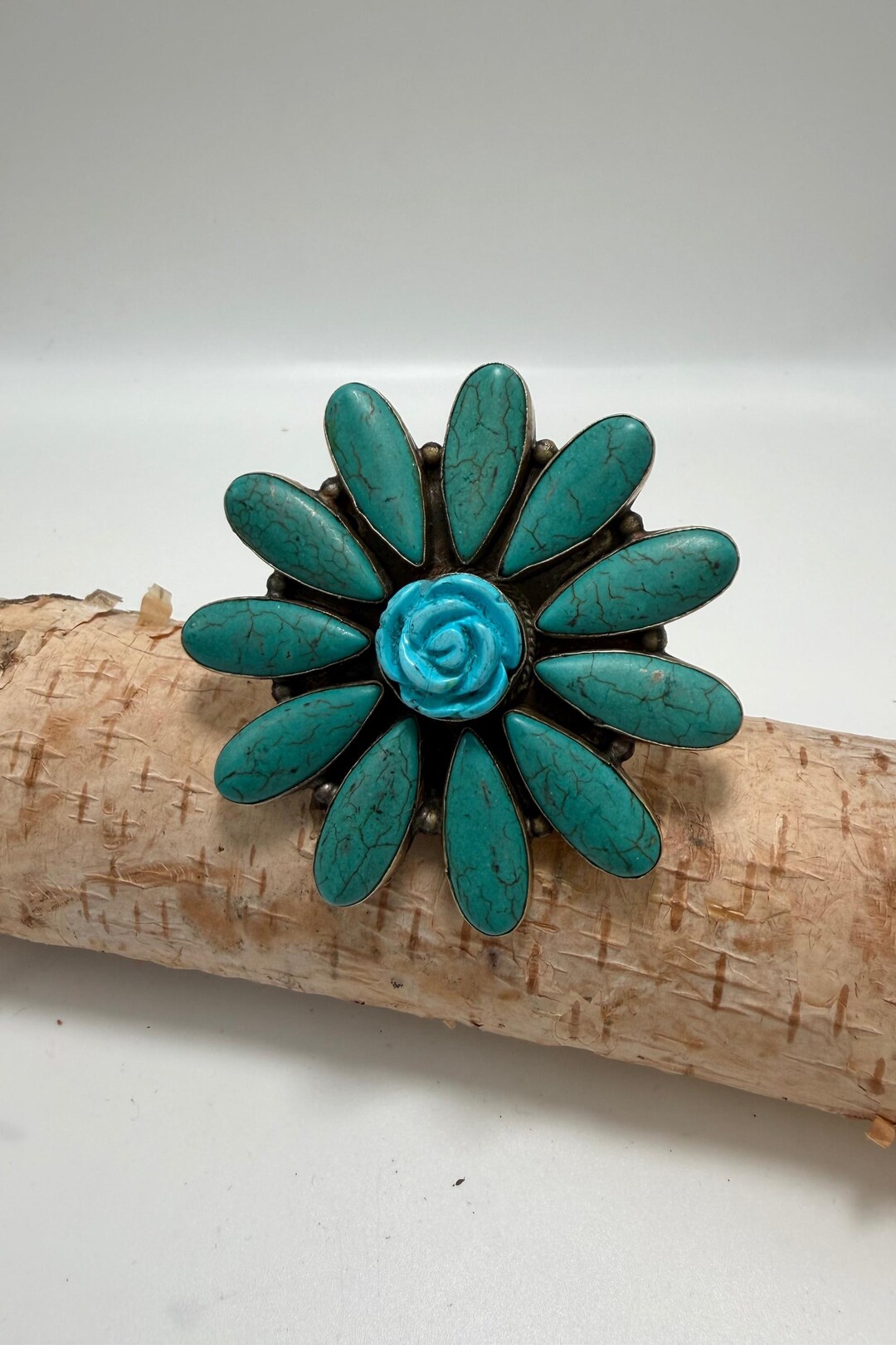 Blue Flower Starburst Ring - Etsy