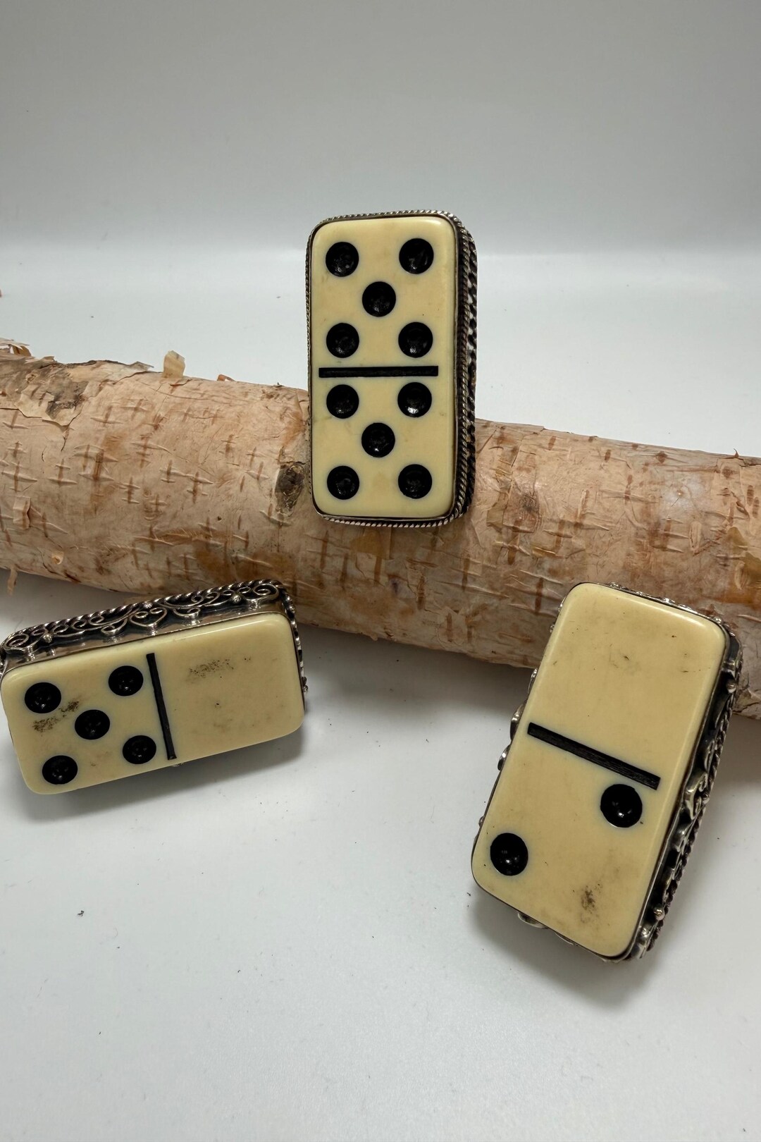 White Domino Ring - Etsy