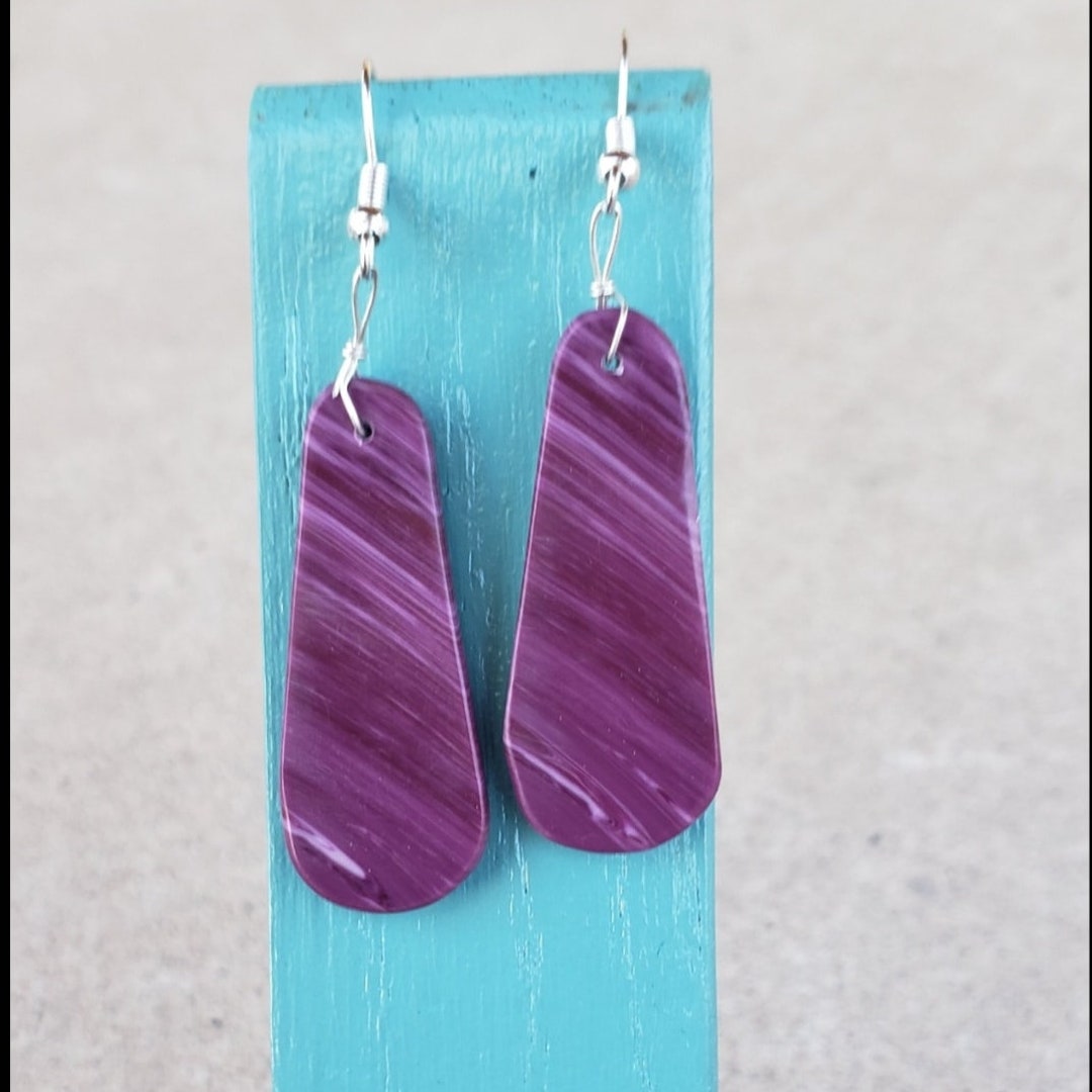 Magenta Slab Earrings - Etsy