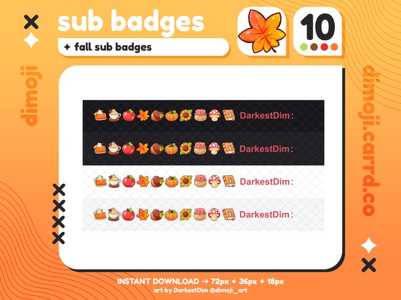 Cozy Fall Autumn Sub Badges Twitch/youtube/discord Bit Badges Twitch ...
