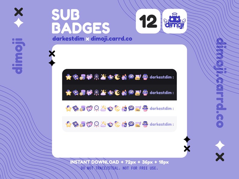 Bedtime Badges | Cosy Dreams | Clouds & Stars | Twitch/youtube/discord ...