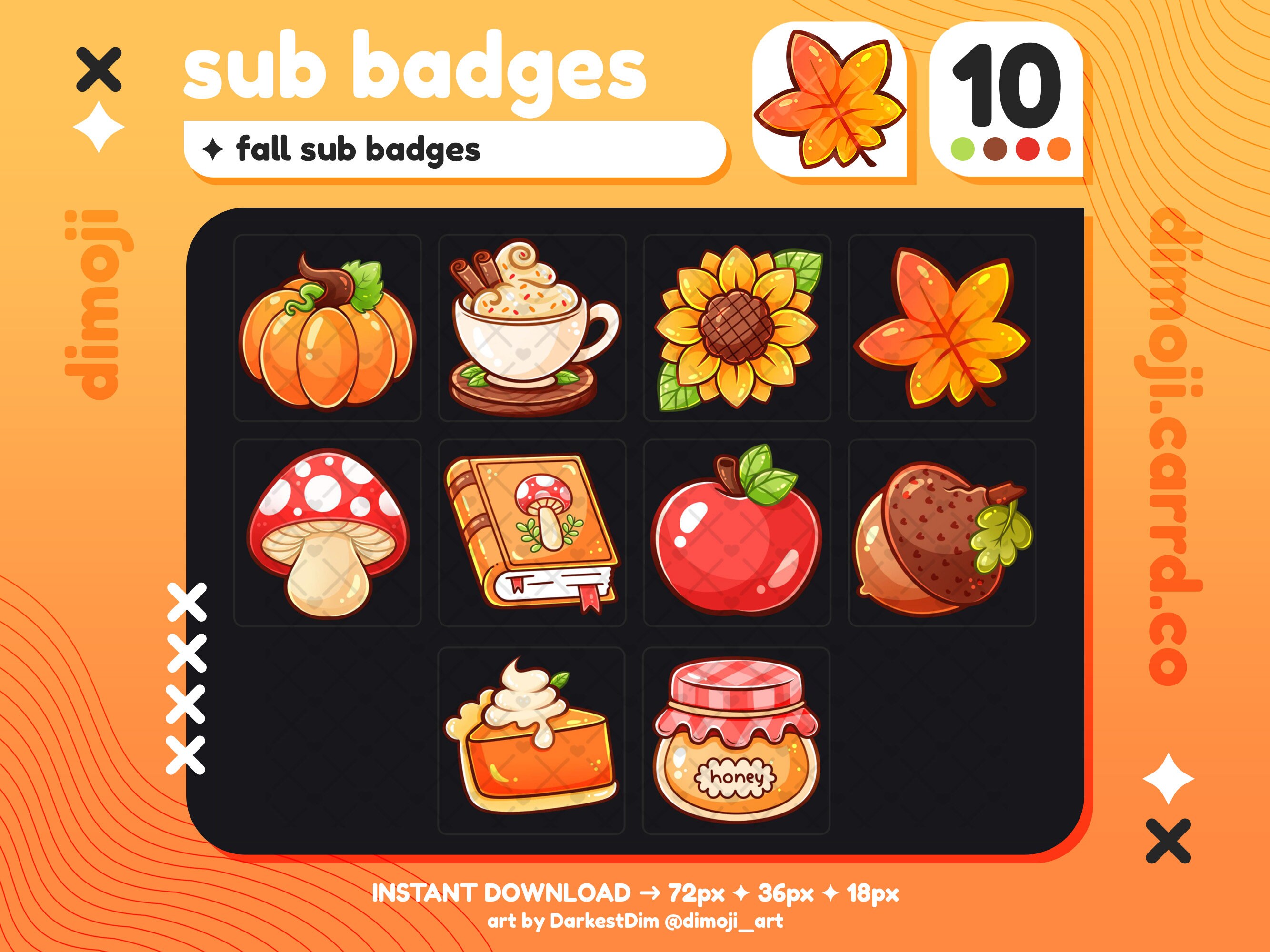 Cozy Fall Autumn Sub Badges Twitch/youtube/discord Bit Badges Twitch Sub Badges Subscriber ...