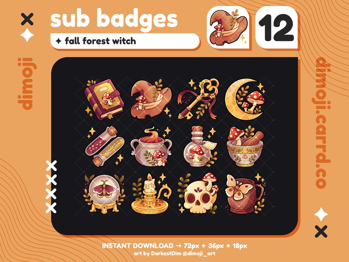 Fall / Autumn Forest Witch Badges | Cottage Core | Cozy Stream | Twitch ...