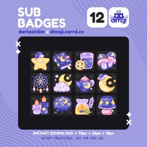 Bedtime Badges | Cosy Dreams | Clouds & Stars | Twitch/youtube/discord ...